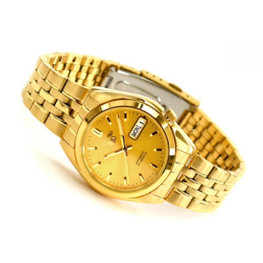 Seiko 5 SNK 21 Jewels Day & Date Automatic All Gold Stainless Steel ...
