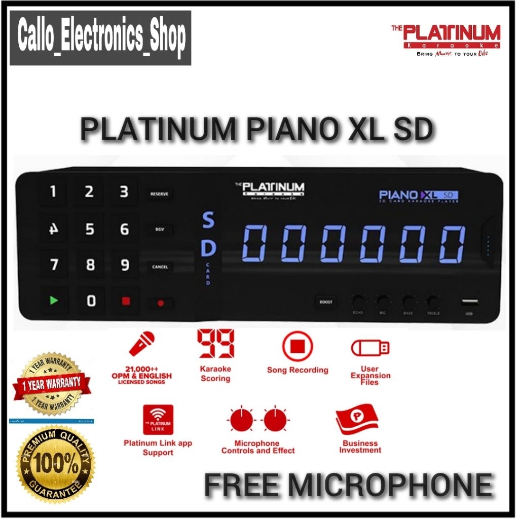 PLATINUM SD CARD KARAOKE PLAYER 22,000 SONGS + OPM AND ENGLISH FREE ...