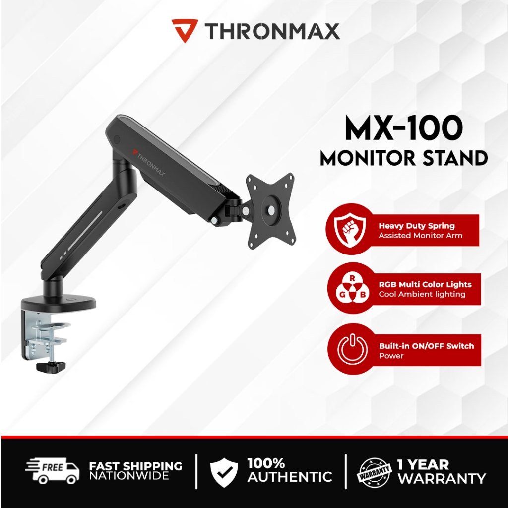 THRONMAX MX100 GAMING RGB MONITOR ARM | Shopee Philippines