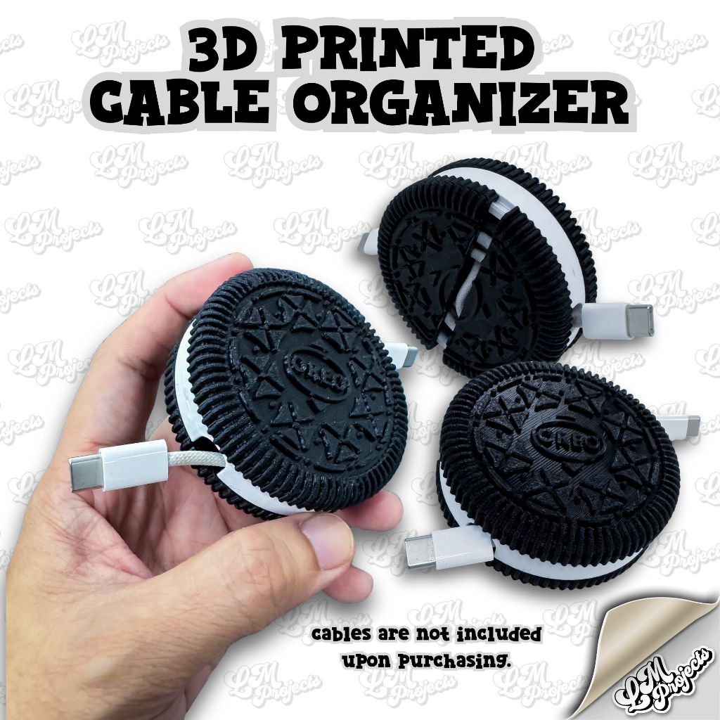 LMPROJECTS Cookie OREO-inspired 3D Printed Cable Organizer – Cute ...