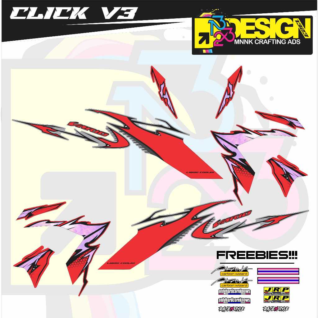 click v3/v4 indo new 2025 design decals | Shopee Philippines