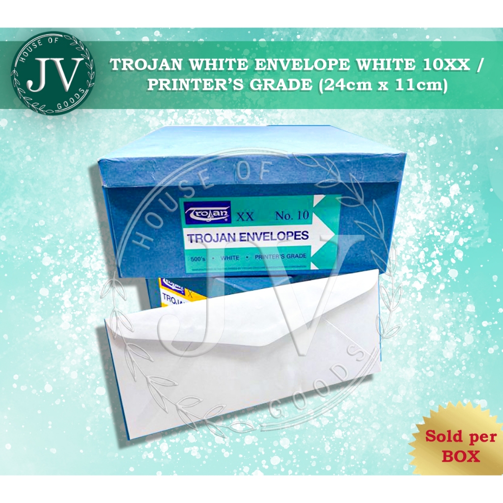 1box Trojan Mailing White Envelope 10xx / 10xxx (24cm x 11cm) | Shopee ...