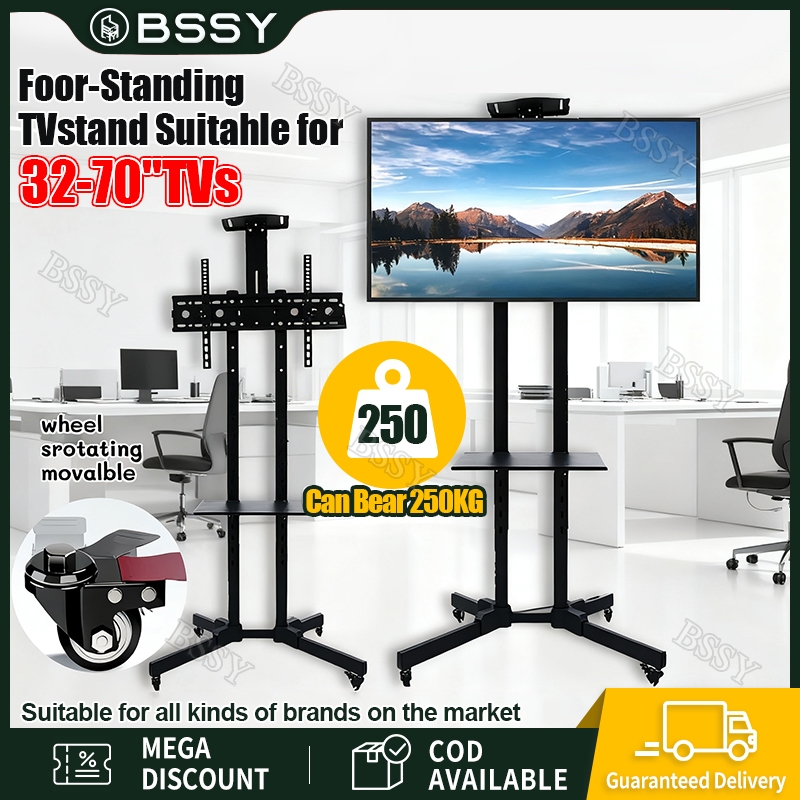 TV Stand LCD Monitor Stand 30-90 Inch Screen Floor Movable With Tray 15 ...