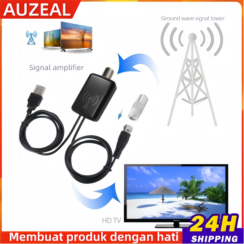 4K HD Digital HDTV Signal Amplifier Booster With USB Power High Gain ...