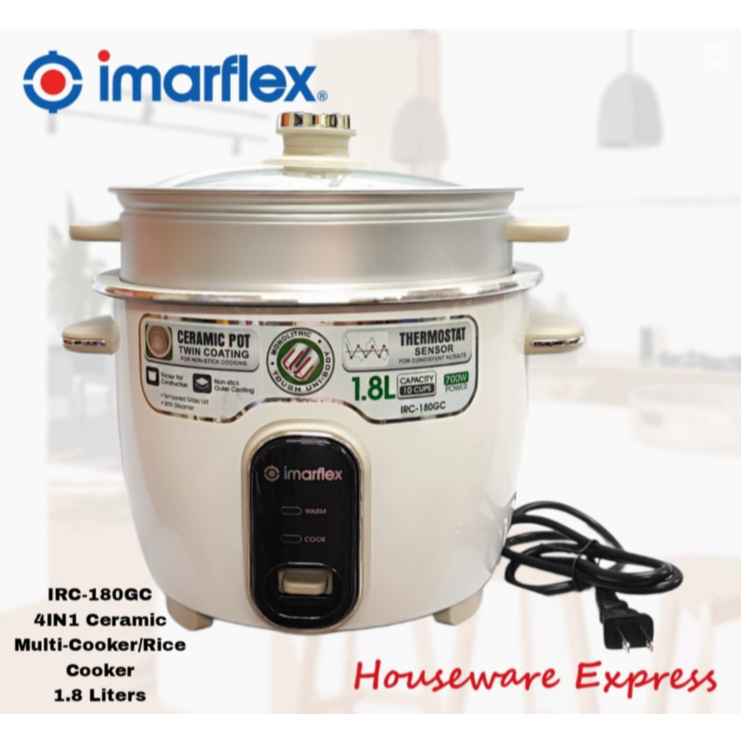 Imarflex IRC180GC/IRC220GC Rice Cooker 1.8L/2.2L 4-in-1 Ceramic Multi ...