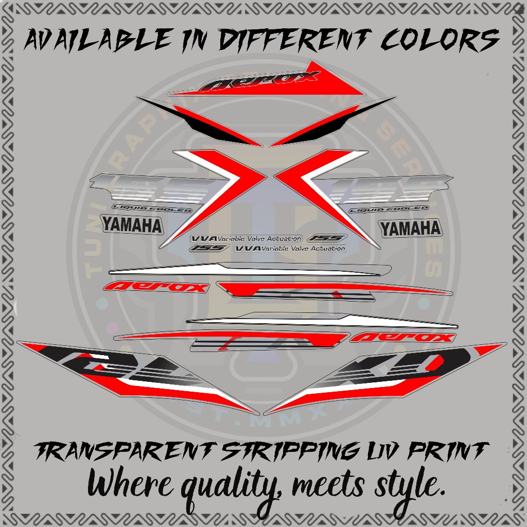 PREMIUM UV PRINT TRANSPARENT - AEROX 155 V2 DECALS STICKER | Shopee ...