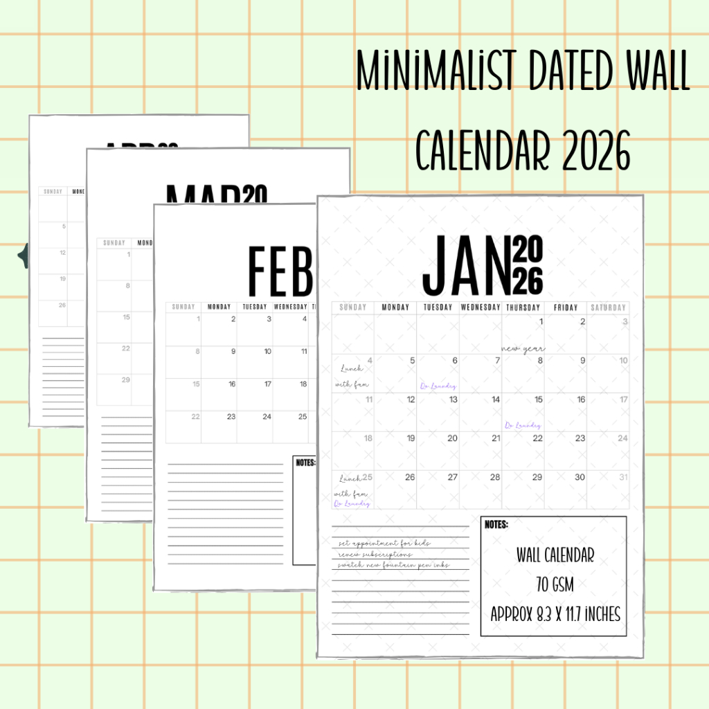 Minimalist Dated Wall Calendar 2025/2026 Planner Calendar | Shopee ...