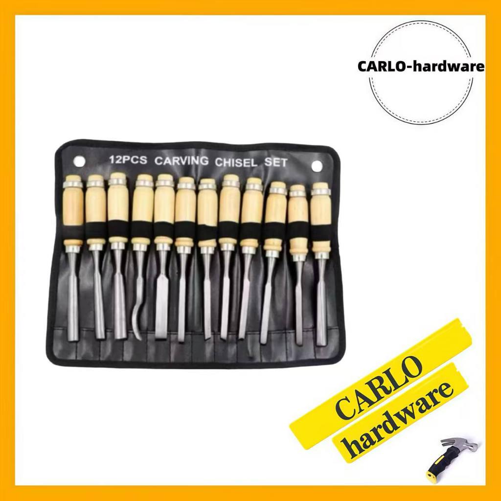 12Pcs/set Wood Carving Hand Chisel Tool Set Woodworking Professional ...