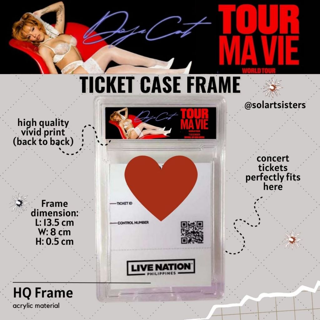 Doja Cat Tour Ma Vie World Tour in Manila 2025 concert ticket acrylic ...