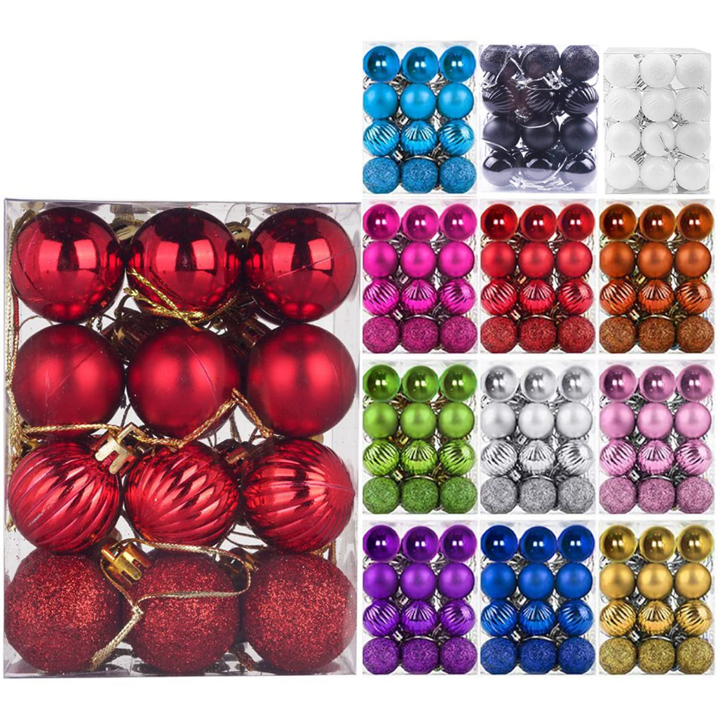 3/4/6/8cm Christmas Ball Hanging Dec Ornaments for Xmas Tree Party ...
