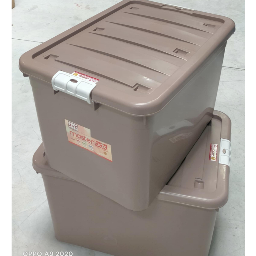 STORAGE BOX 100L J&T MASTER PLASTIC ORGANIZER BOX STOCK #1912 (MOCHA ...