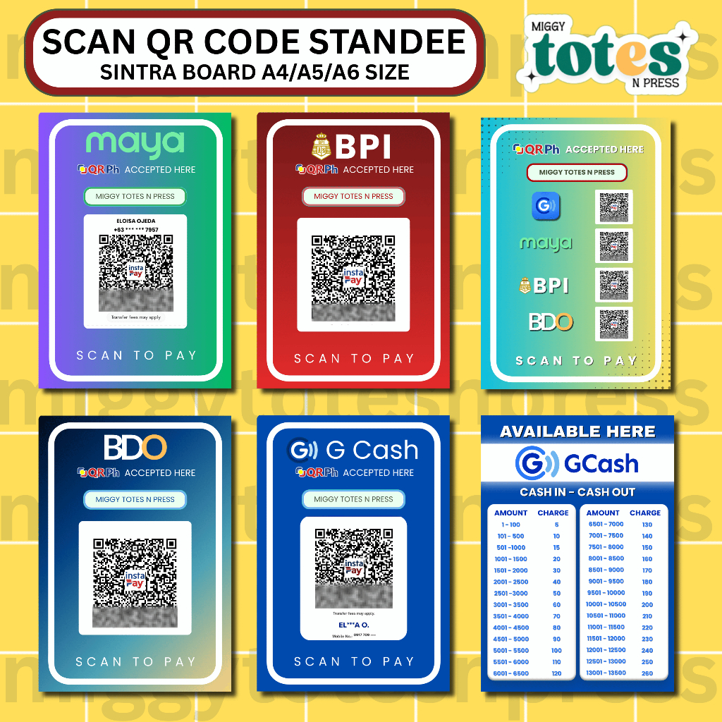 CUSTOMIZED QR CODE SINTA BOARD STANDEE GCASH,MAYA,BPI,BDO & MORE ...
