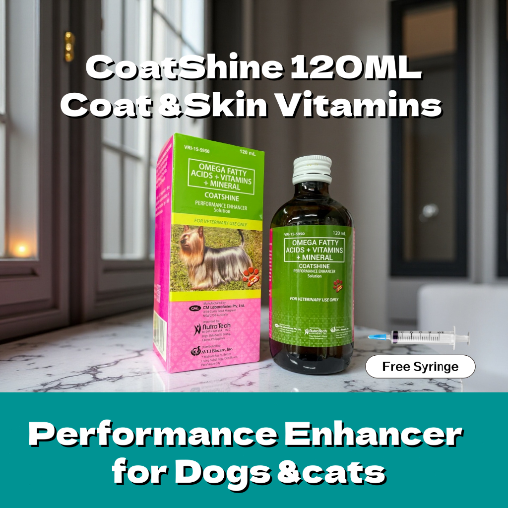 Coatshine 120mL Multi Vitamin Syrup Coat Skin for Dog Cat Omega Fatty ...