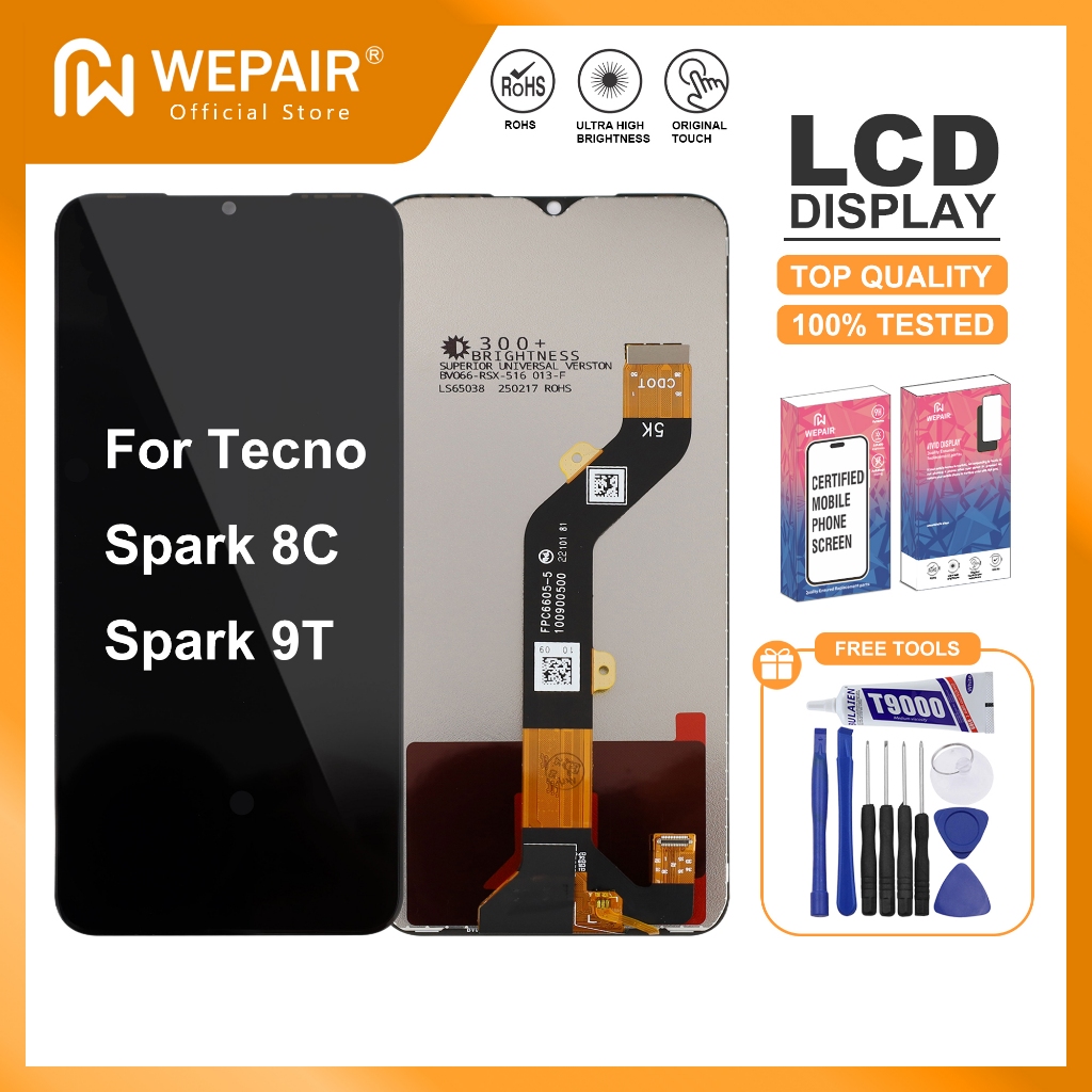 WEPAIR Original LCD For Tecno Spark 8C / Spark 9T Touch Screen Display ...