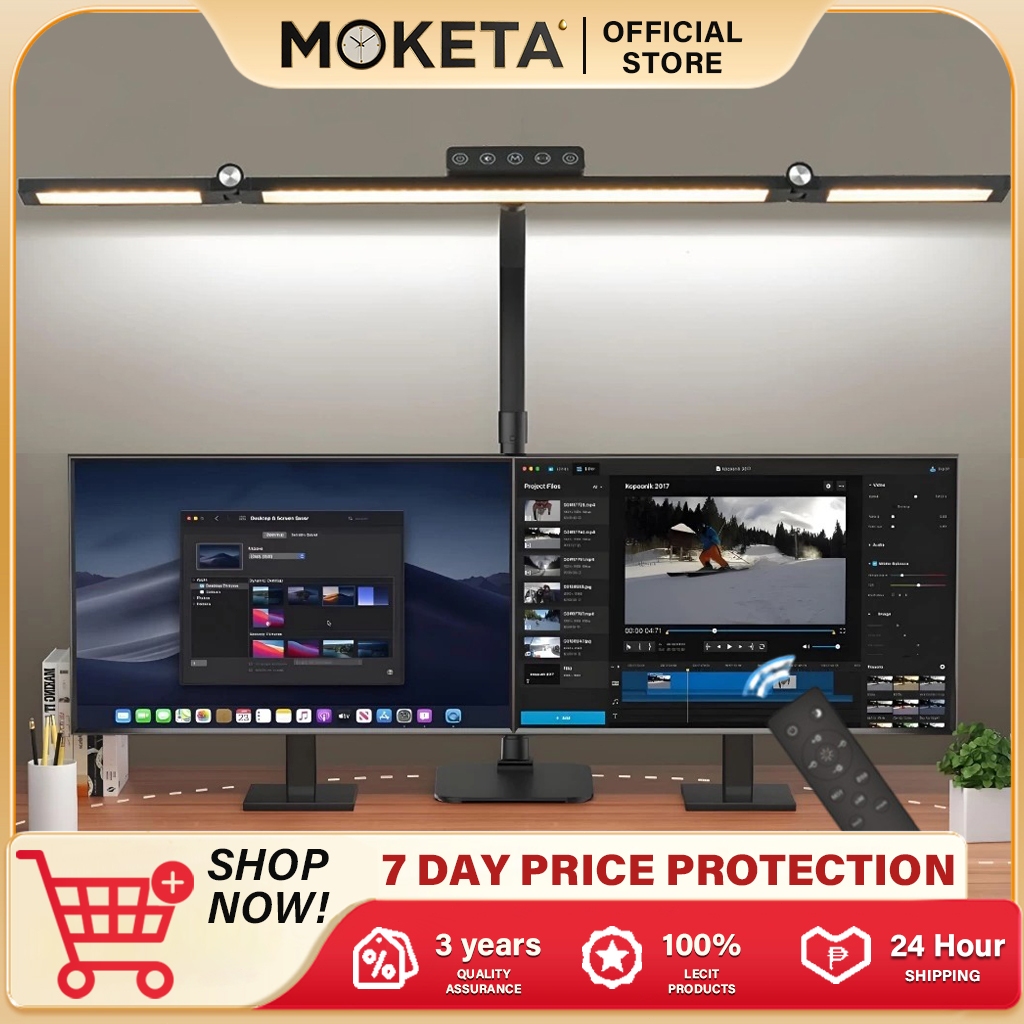 MOKETA 10 Dimmable Levels LED Desk Lamp with Remote Sensor Flexible ...