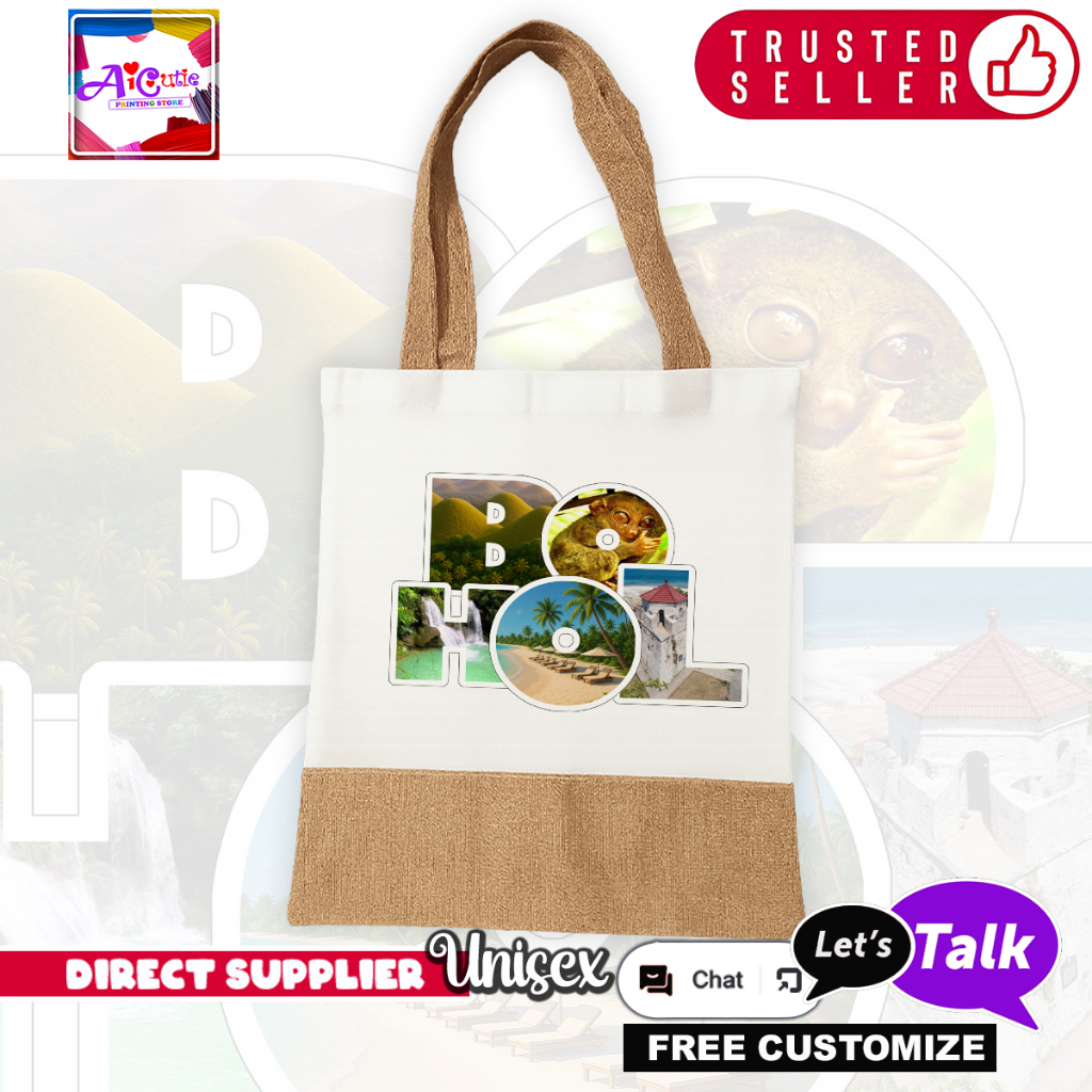 Bohol Eco Jute Souvenir Tote 12x14 Inches No Zipper Best for Gifts and ...