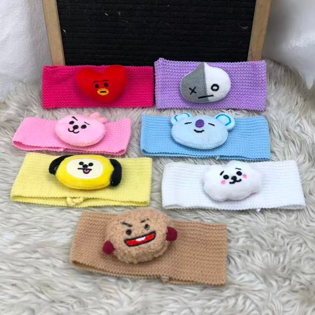 Korean turban trendy BTS- BT21 Character Child Turban Plush Headband ...