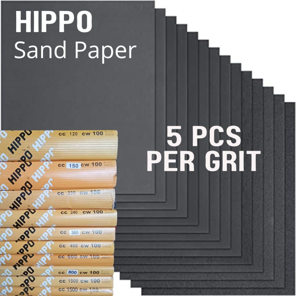 EMJ Hippo Waterproof Sand paper Grit 36-3000 LIHA 5pcs wood and metal ...