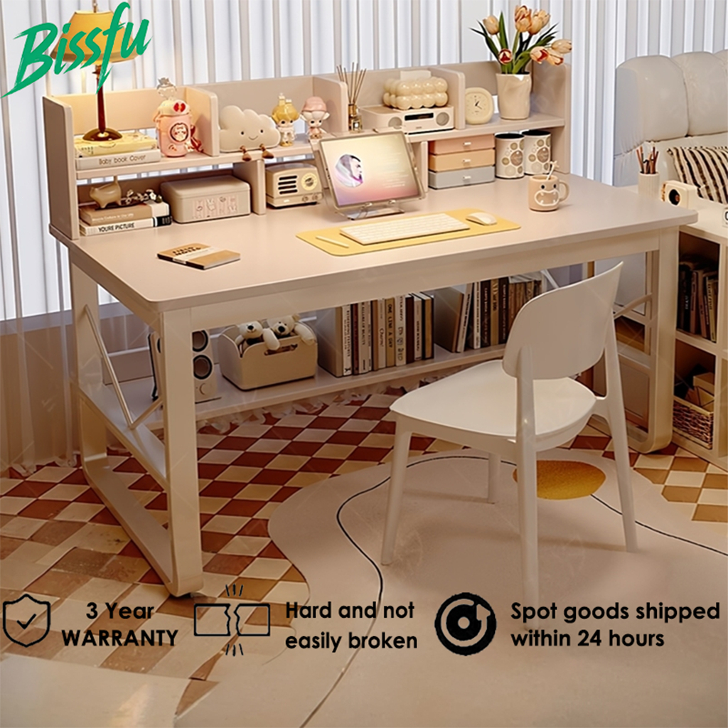 Study desk table Computer desk With Drawers & Shelves in bedroom usage ...