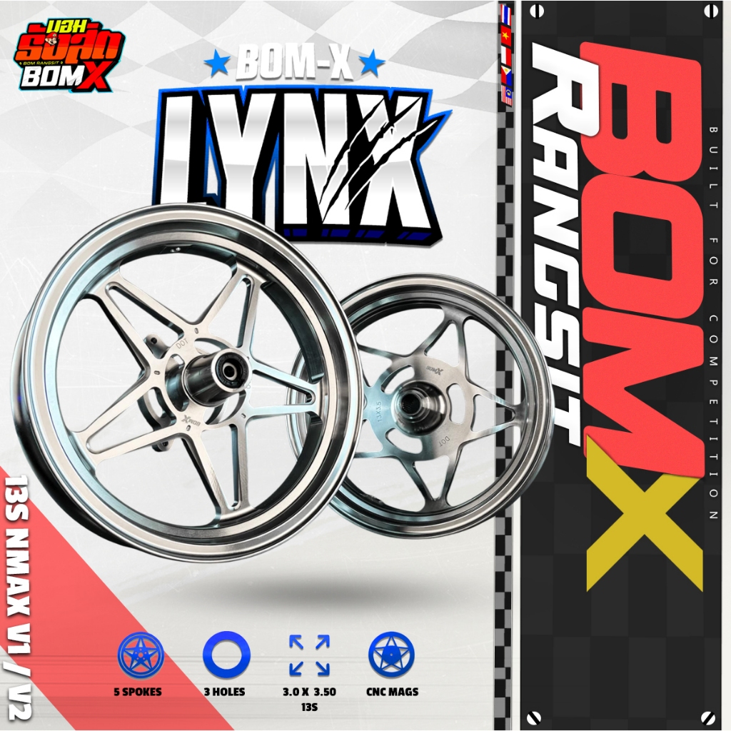 Bom Rangsit BomX Lynx Cnc Mags NmaxV1/V2 Star Mags 13s 5 Spokes ...