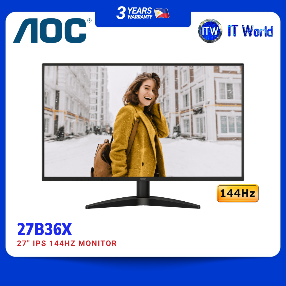 AOC 27B36X Monitor | 27" 144Hz / 1920 × 1080 FHD / IPS / 0.5ms / HDR10 ...