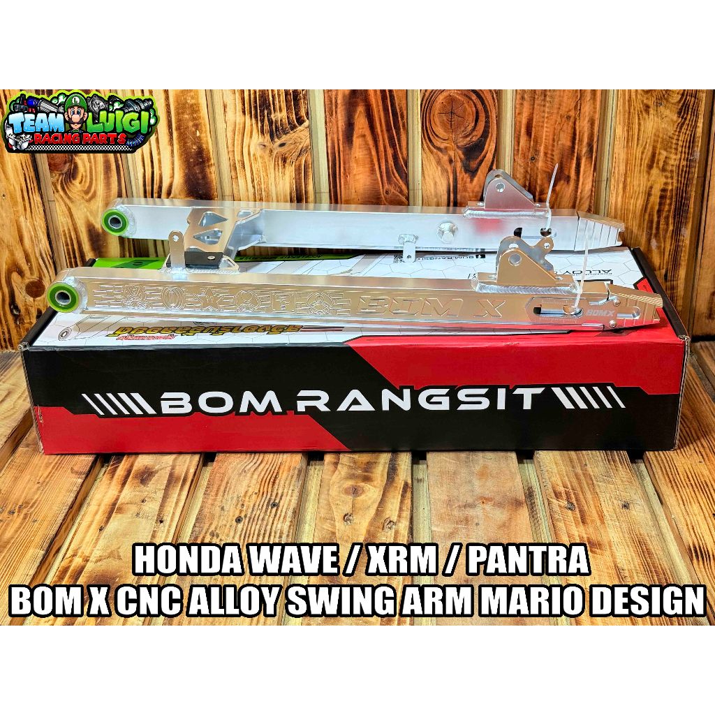BOM RANGSIT HONDA WAVE, XRM, PANTRA CNC ALLOY SWING ARM MARIO DESIGN ...