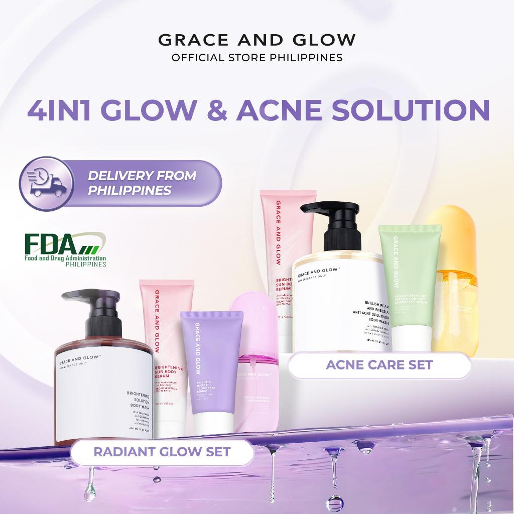 Grace and Glow 4in1 Body Wash + Sun Body Serum + Deodorant + Hairmist ...