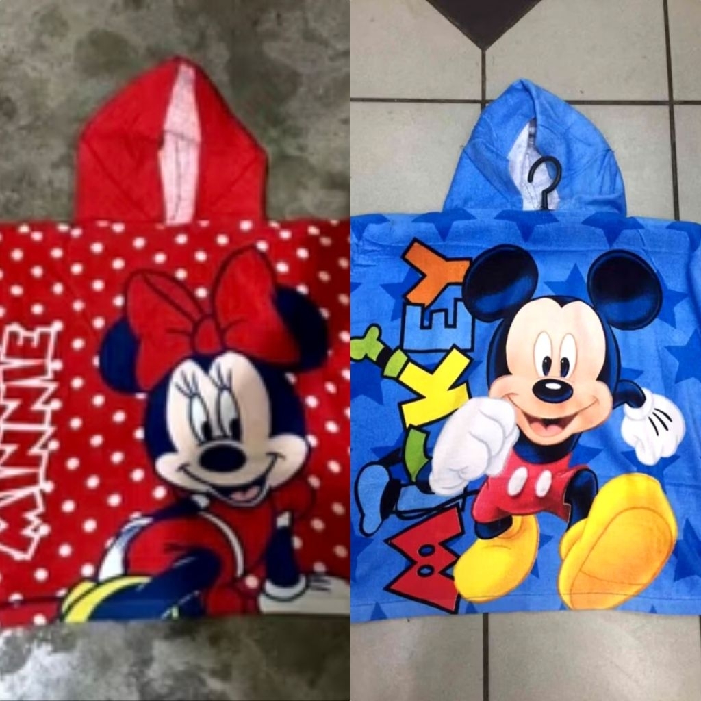 Mickey & Minnie Mouse Hooded Bath Towel for Kids | Shopee Philippines