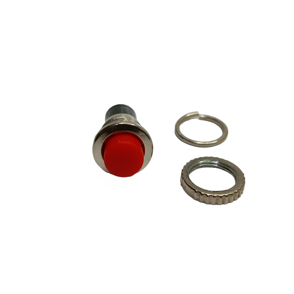 PC PO PUSH BUTTON MOMENTARY 12.5x25mm, 2-PIN SPST ROUND with LOCK and ...