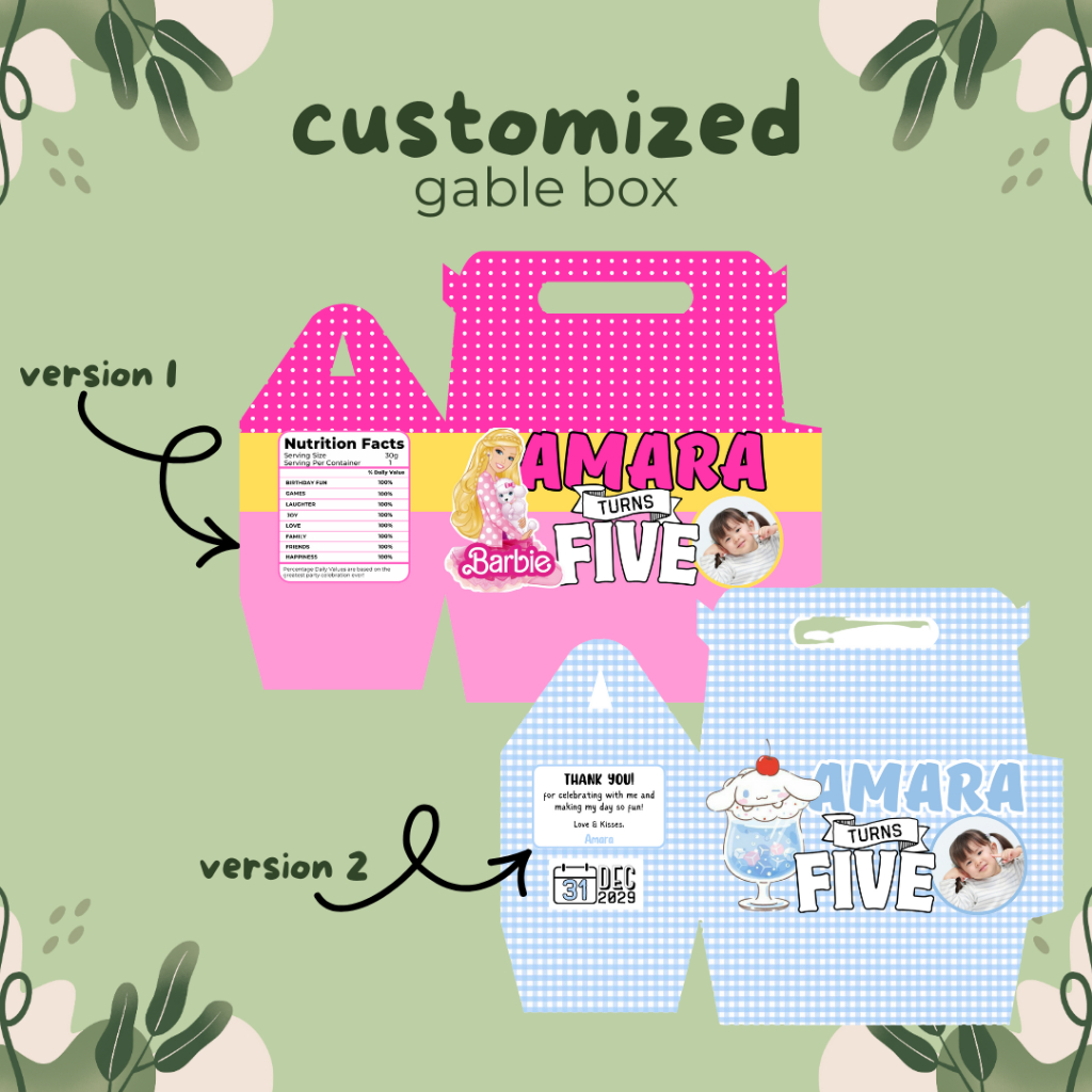 5PCS Customized/Personalized Gable Box for Any Occasion | Shopee ...