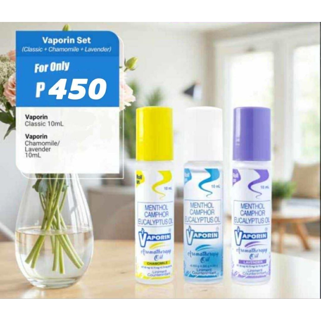 VAPORIN AROMATHERY OIL 10ML TRIO SET (Classic, Lavender and Chamomile ...