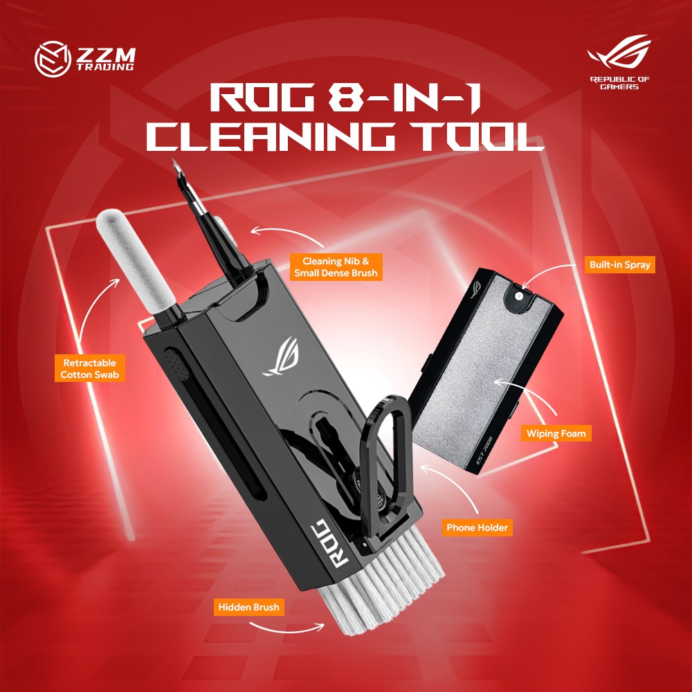 ASUS ROG 8-in-1 Cleaning Tool with Spray Brush Phone Holder for Phone ...