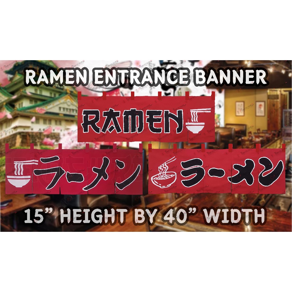 Japanese Ramen Banner (Noren) Small Size 15 inch by 40 inch | Shopee ...