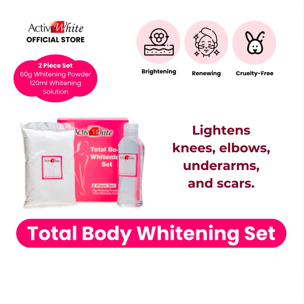 Active White Body Whitening Set, 60g Powder + 120ml Solution | Shopee ...