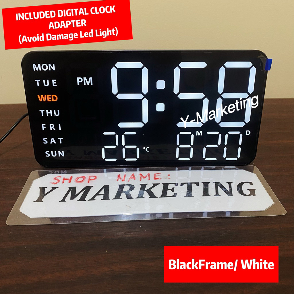 (6659) Digital Alarm Clock Wall hang & Display stand Adjustable ...