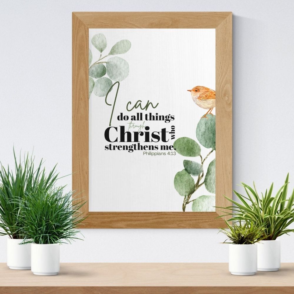 Inspirational Bible Verse Poster (A4 Size, Laminated) | Christian Home ...