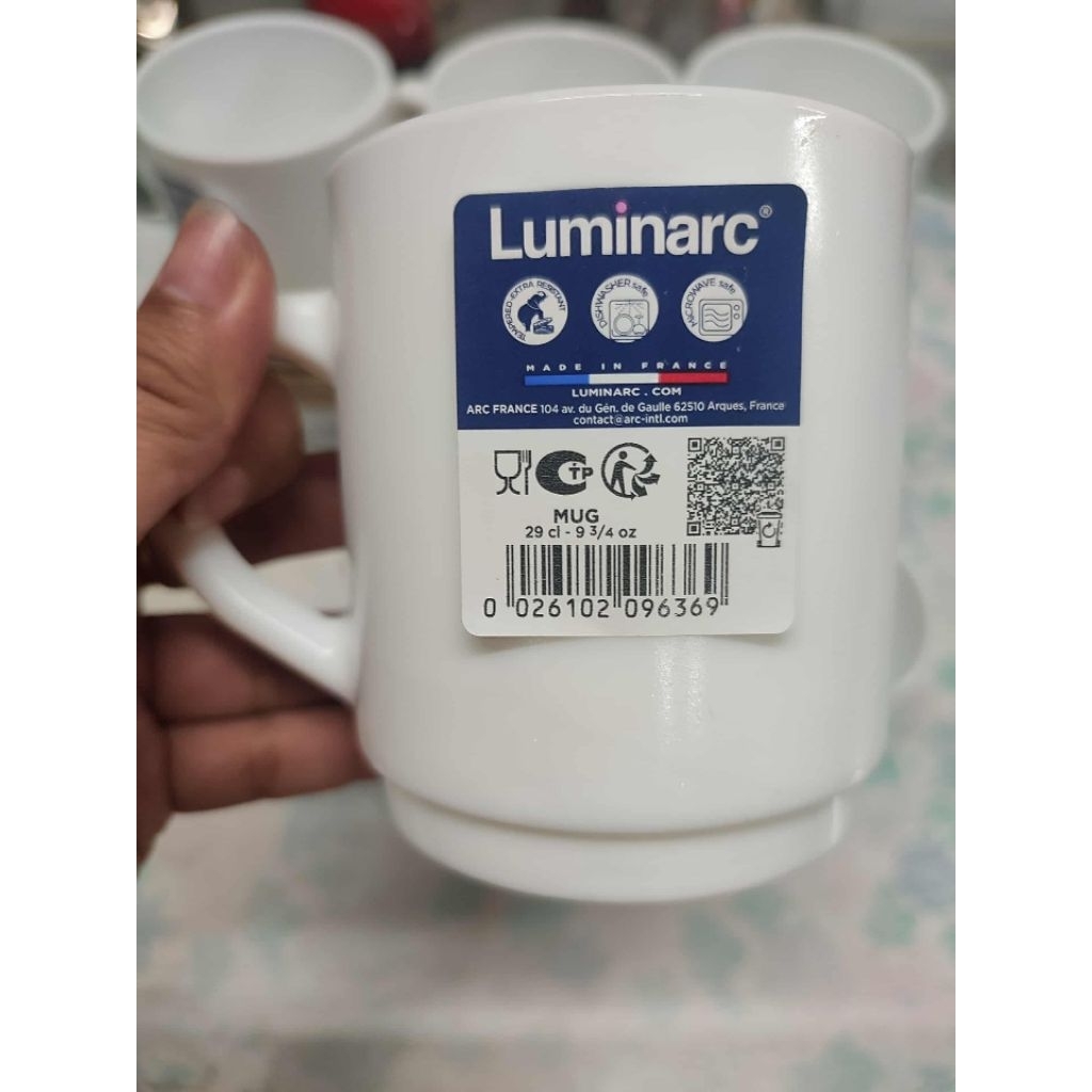 Luminarc White Stackable Mug 29cl (by 6 pcs) | Shopee Philippines
