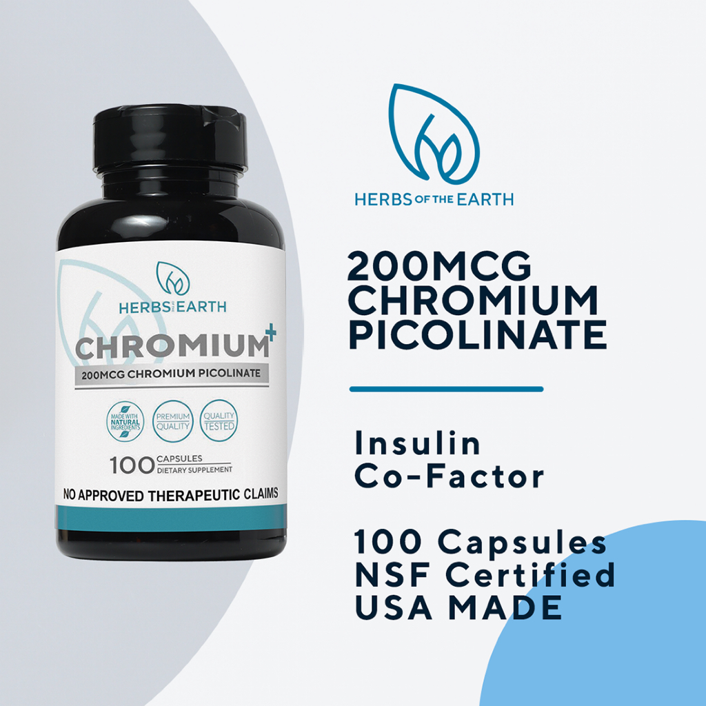 CHROMIUM PICOLINATE 200mcg Insulin-Co-Factor 100 Capsules NSF Certified ...