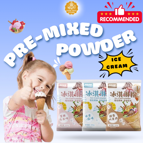 Homemade ice cream powder, soft serve ice cream pre-mix 100g, Smooth ...