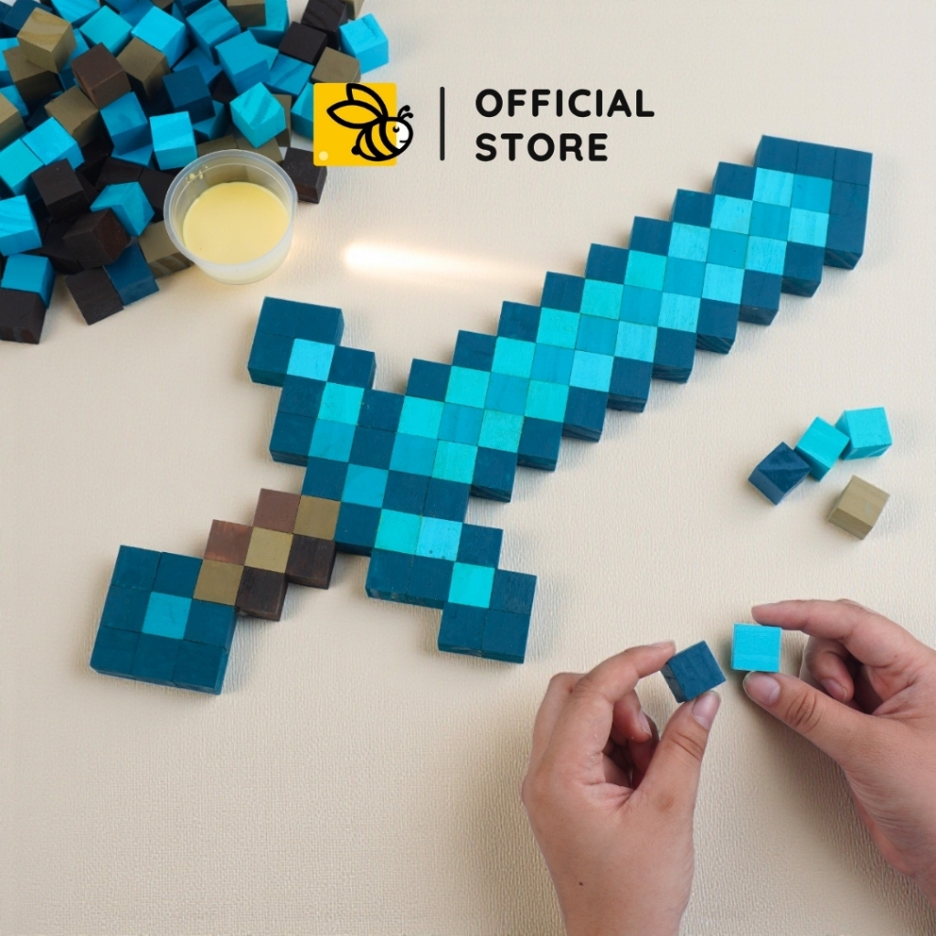 DIY Assembly Kit: Wooden Minecraft Diamond Sword, Netherite Sword ...