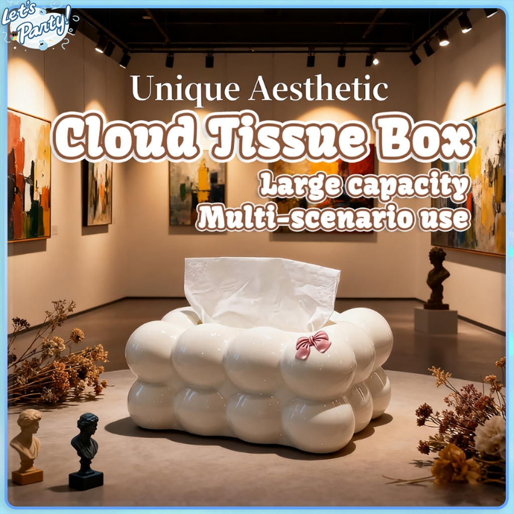 White Generic Cloud Tissue Box Holder | Decorative Facial Paper ...
