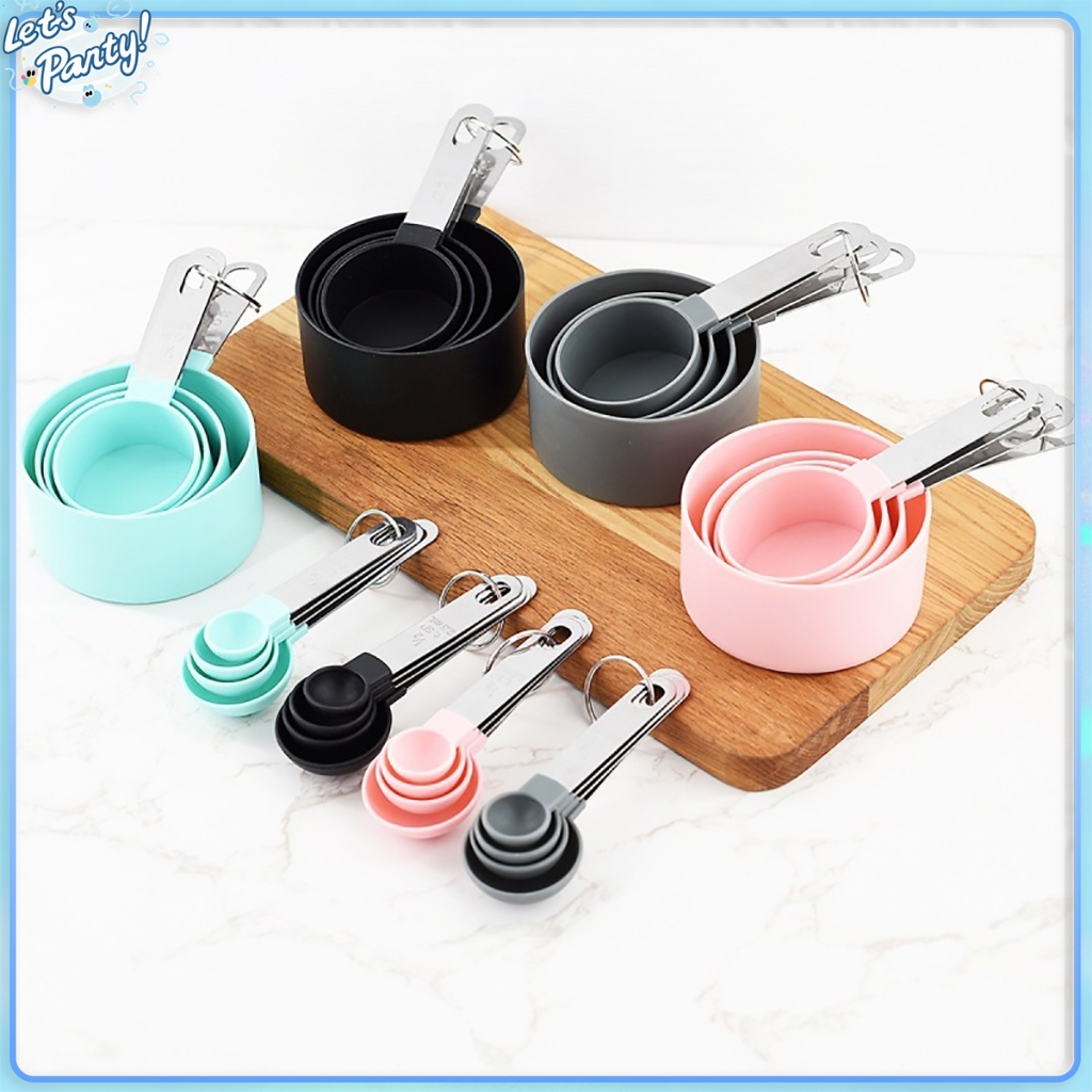 8pcs Kitchen Measuring Set Baking Cup Spoon Kit Stainless Steel Handle ...