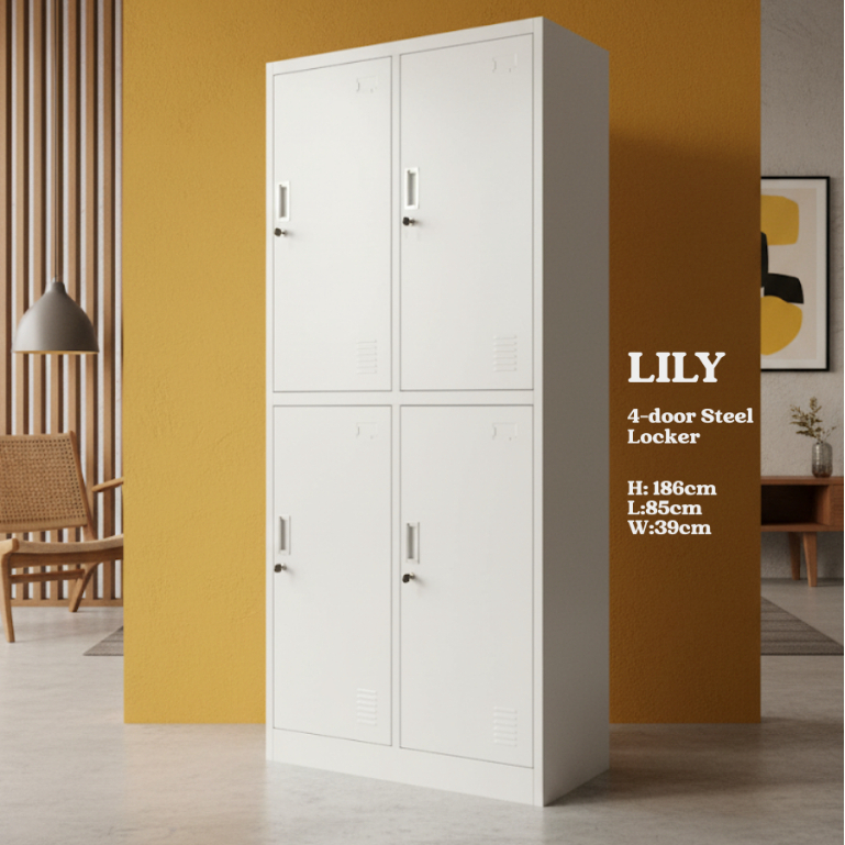 LILY | 4-door STEEL Wardrobe Locker by Leapify-Perfect Steel Cabinet ...