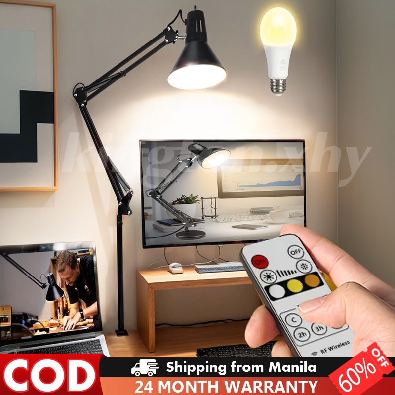 LED Swing Arm Desk Lamp with Clamp Mount & Remote Metal Desk Lamp ...