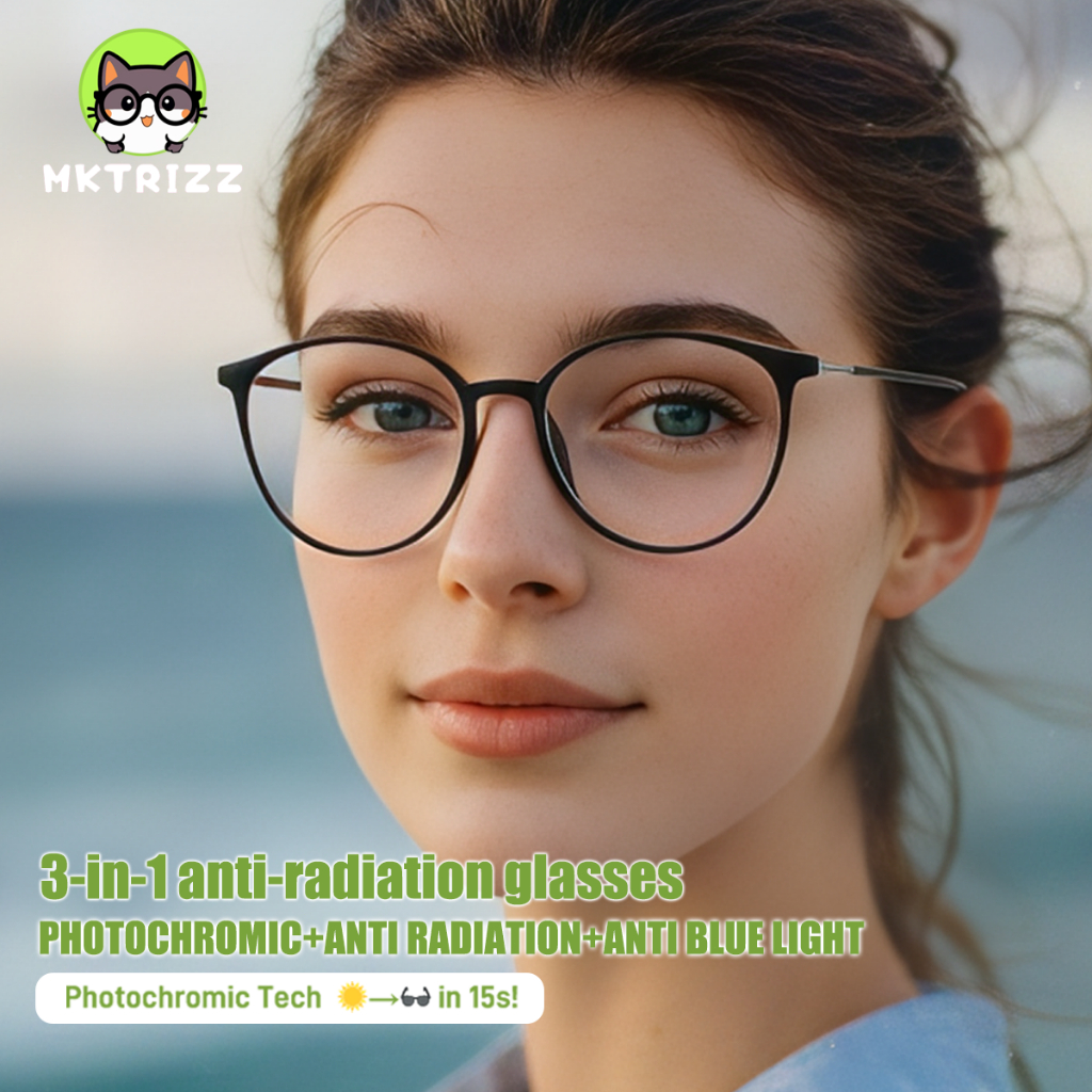 MKTRIZZ 2 In 1 Photochromic Anti Radiation Glasses For Women Eyeglasses ...