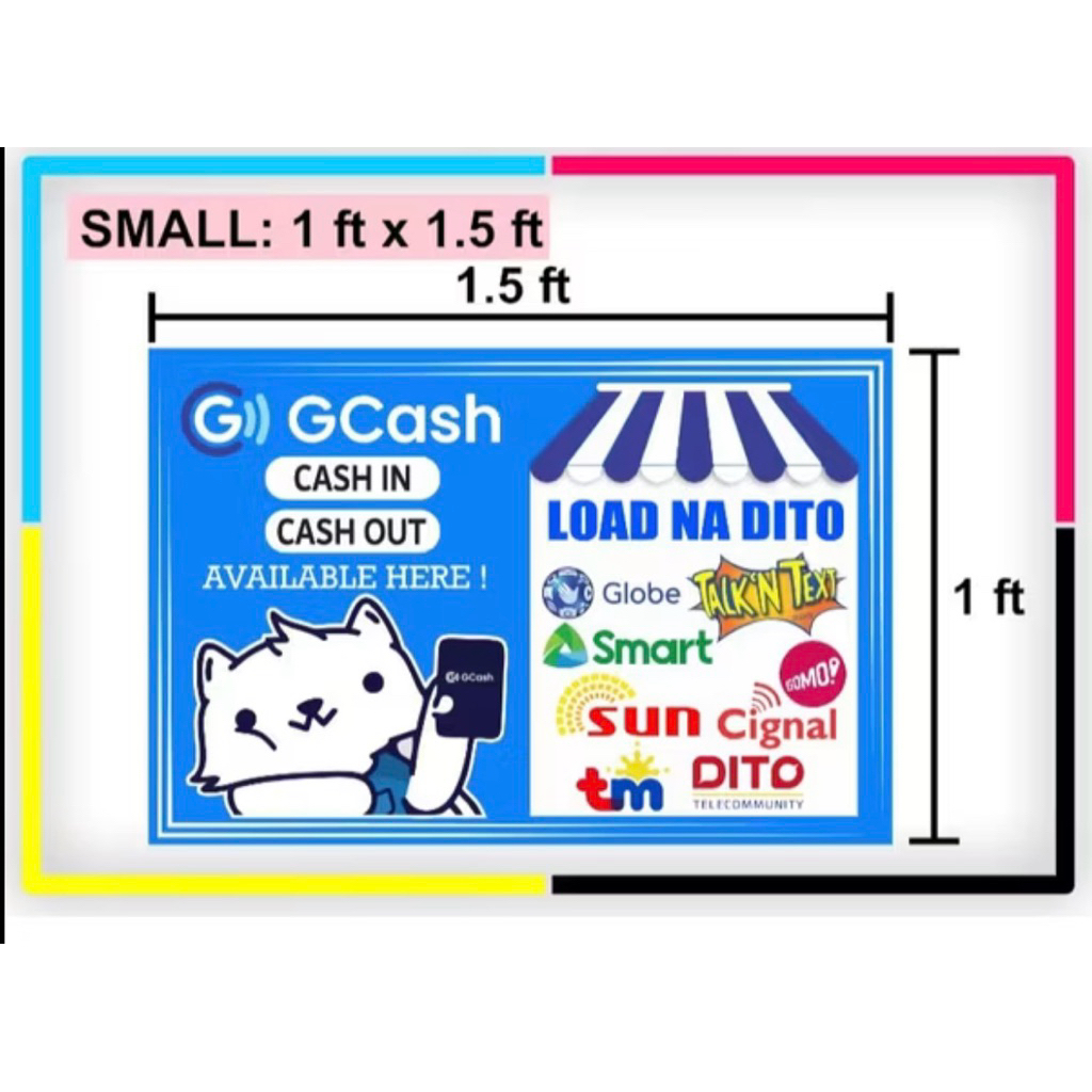 GCASH CASH IN/OUT SIGN TARPAULIN / LOAD AVAILABLE HERE | Shopee Philippines