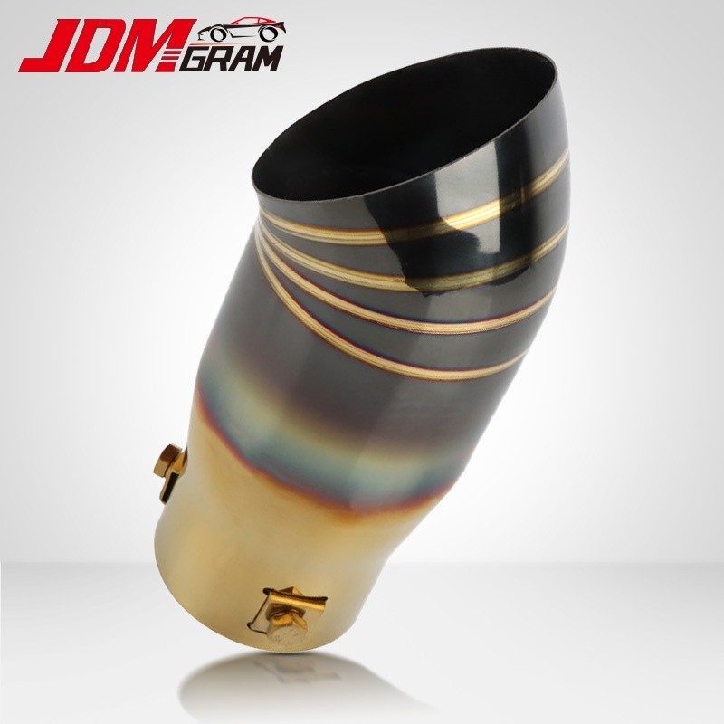 JDMGRAM Burnt Blue Car Exhaust Pipe Universal 64mm/76mm Auto Exhaust ...