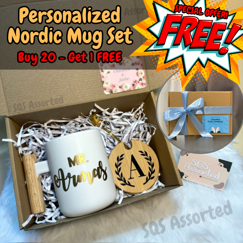 (FREE) Personalized Nordic Mug Complete Set with Name Customized ...