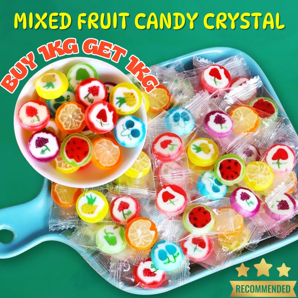 [BUY 1KG FREE 1KG] Mixed Fruit Candy Crystal Candies Mixed Fruit ...