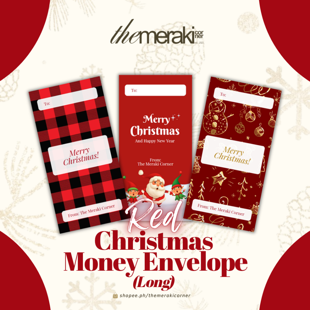 RED CHRISTMAS ANGPAO | MONEY ENVELOPE | AMPAO | PERSONALIZED ANGPAO ...